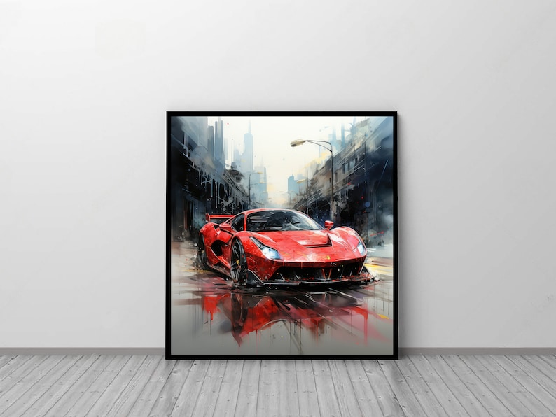 Watercolor Ferrari Set of 5 Prints .PNG, Wall Art Decor Print, Instant ...