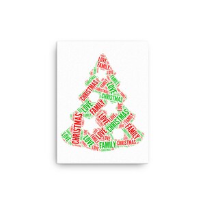 Christmas Tree Word Canvas Art Family Love Christmas Name - Etsy
