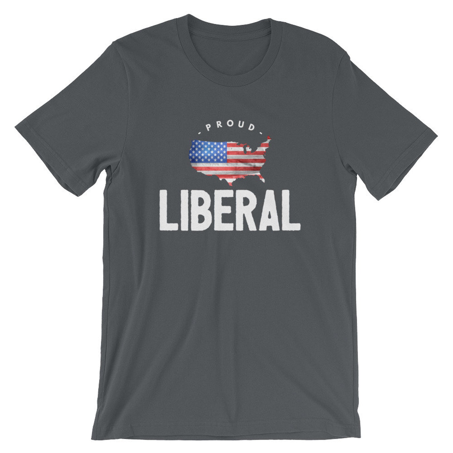 Proud Liberal American Flag Map Unique Short Sleeve T-shirt - Etsy