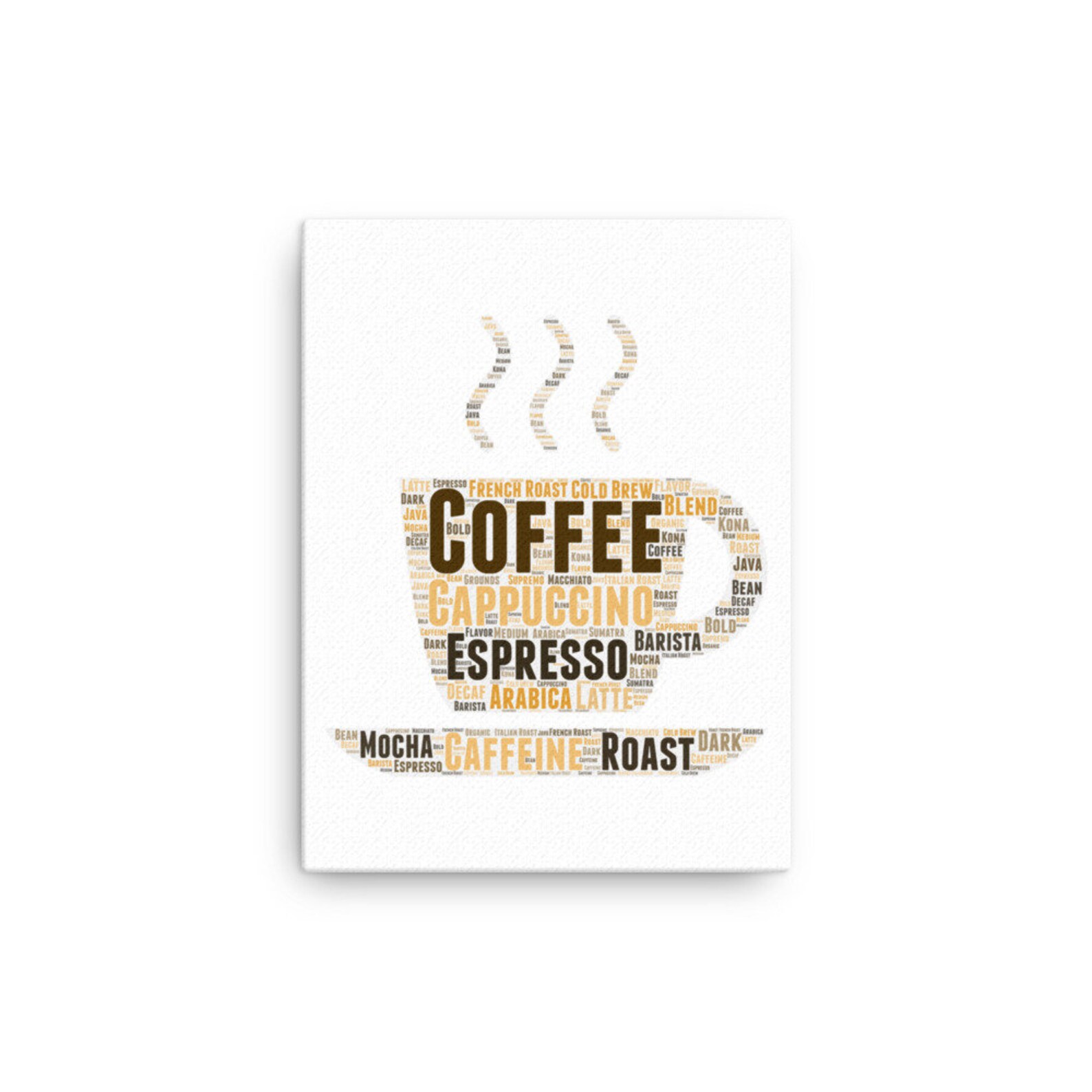 CANVAS Coffee Word Art on Canvas Wall Art Decoration Painting Unique ...