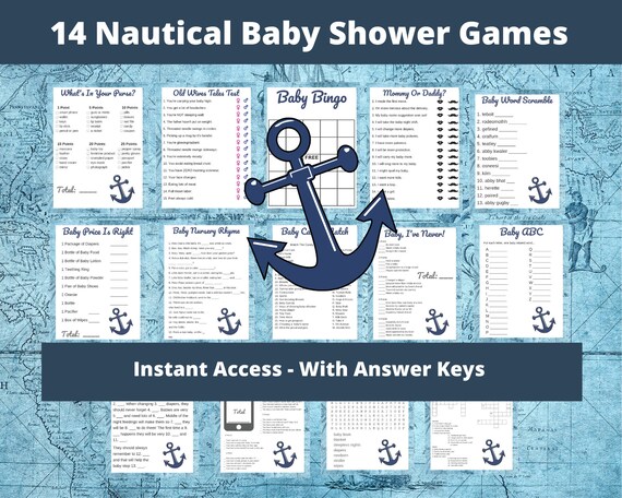 Nautical Baby Shower Games Baby Shower Nautical Party - Etsy