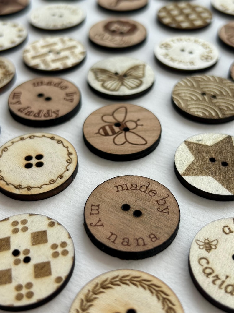 Roman Crown Border Button Basswood | Laser Engraved Button | Buttons ...