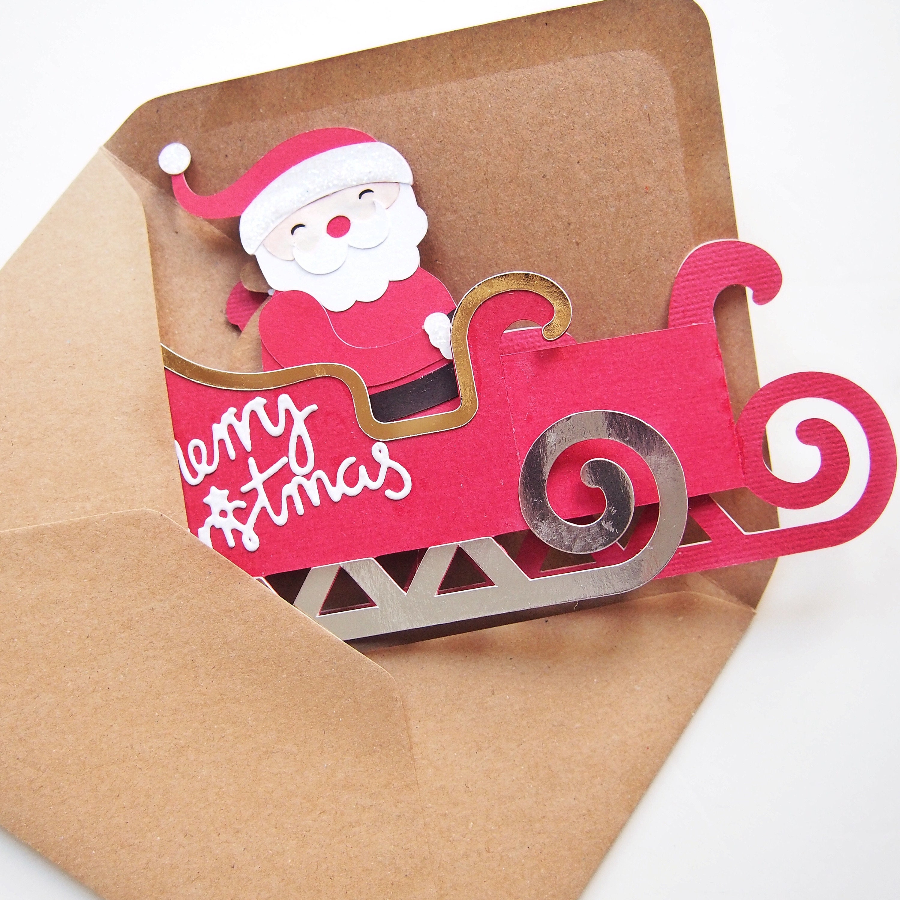 Santa 3D Pop-up Box Card Handmade Unique Interactive | Etsy