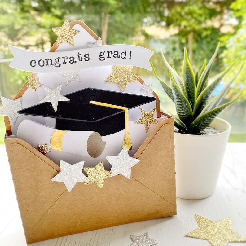 Graduation Pop-up 3D Envelope Box Card Unique Special Gift - Etsy