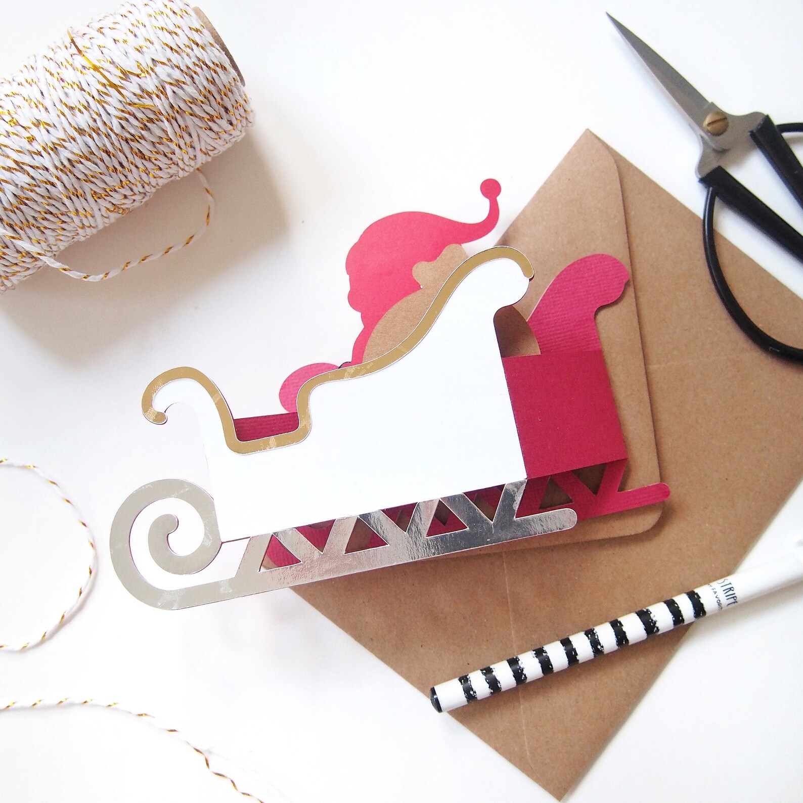 Santa 3D Pop-up Box Card | Handmade | Unique Interactive Christmas Card ...