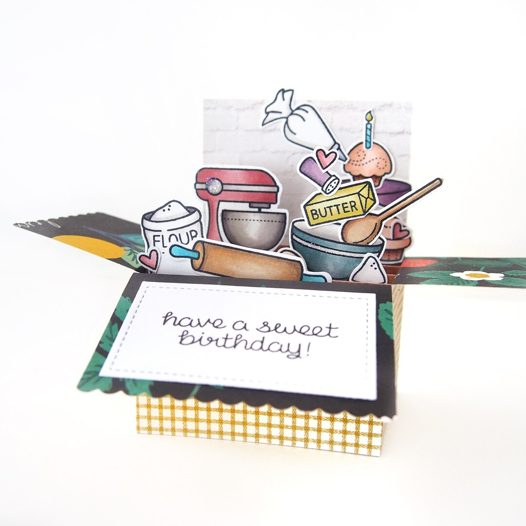 Baking 3D Pop-up Birthday Card | Cake Cupcake Celebration Kitchen Bake ...