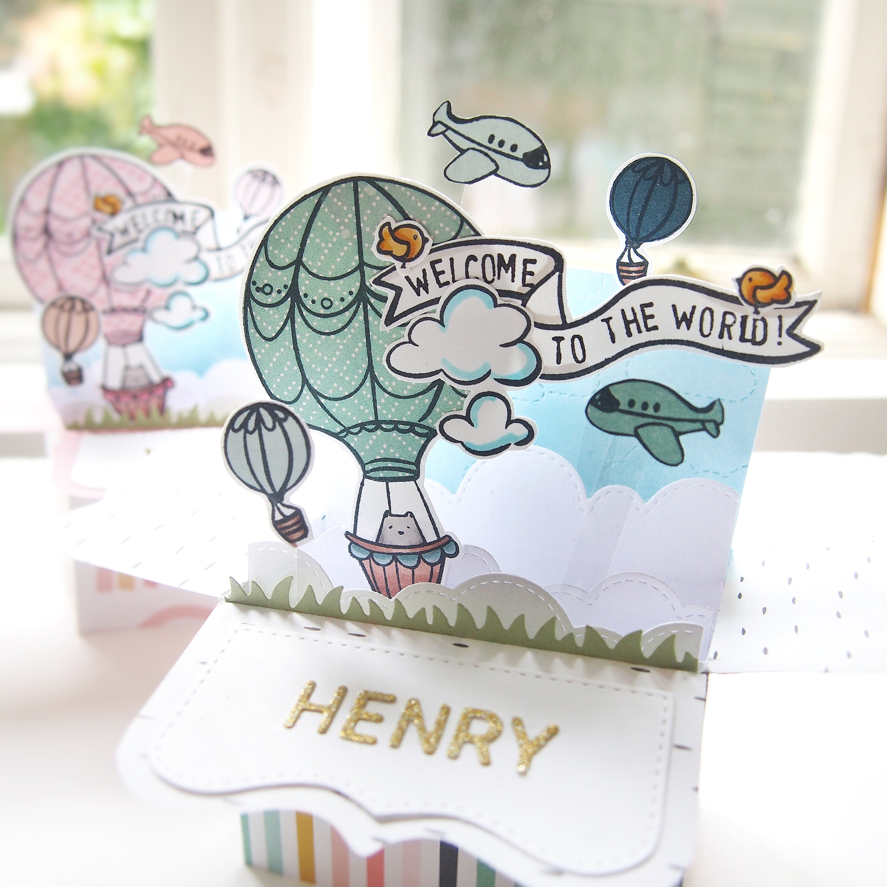 New Baby Pop-Up Handmade Card Customisable Baby Boy Baby | Etsy