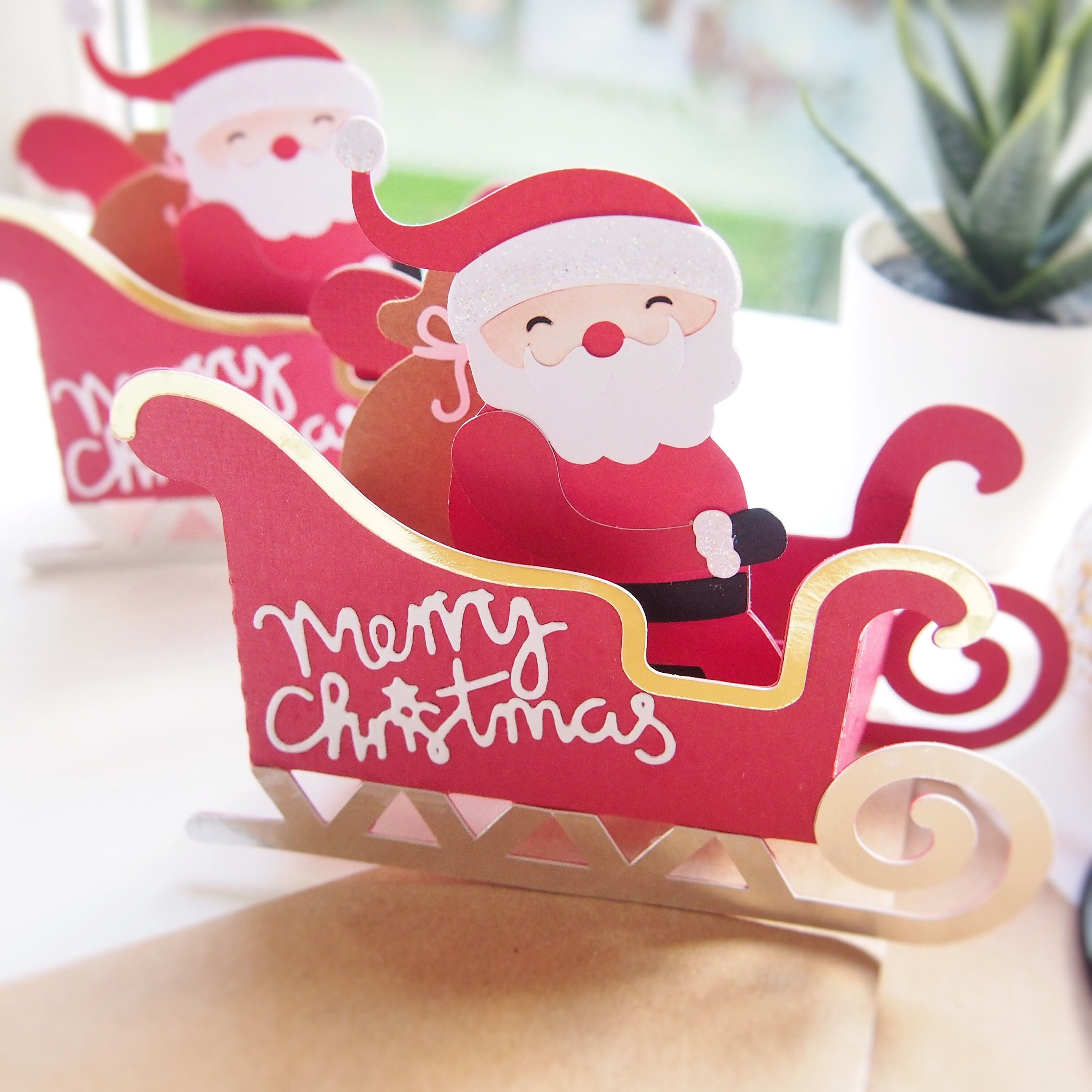 Santa 3D Pop-up Box Card Handmade Unique Interactive | Etsy