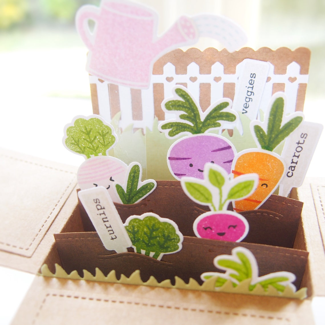 Veggie Garden Birthday Card Handmade Pop-up 3D Box Card | Etsy