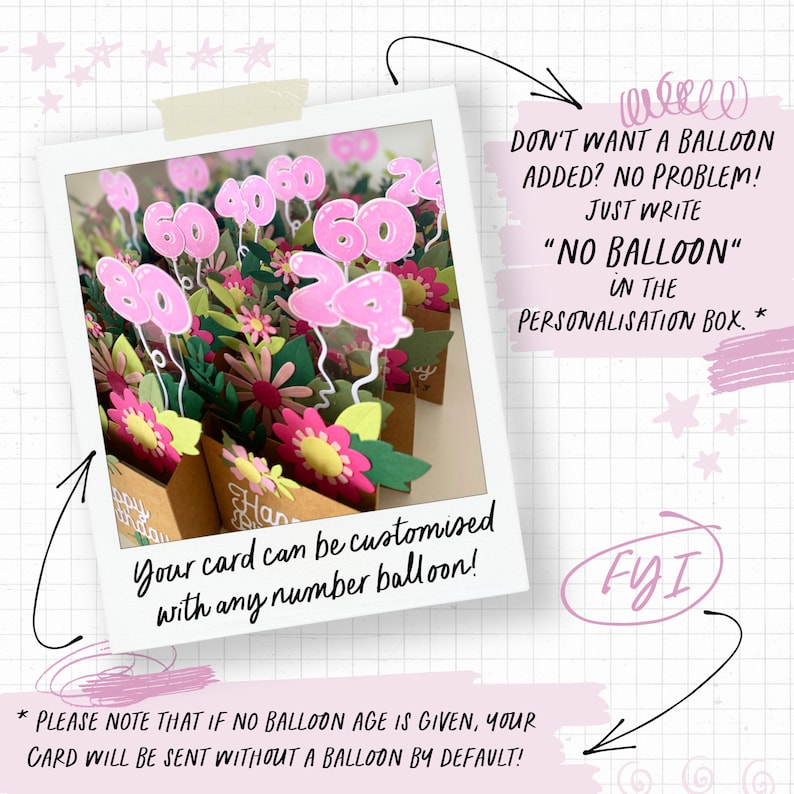 Flower Power Birthday Age Pop-up 3D Box Card Customisable - Etsy