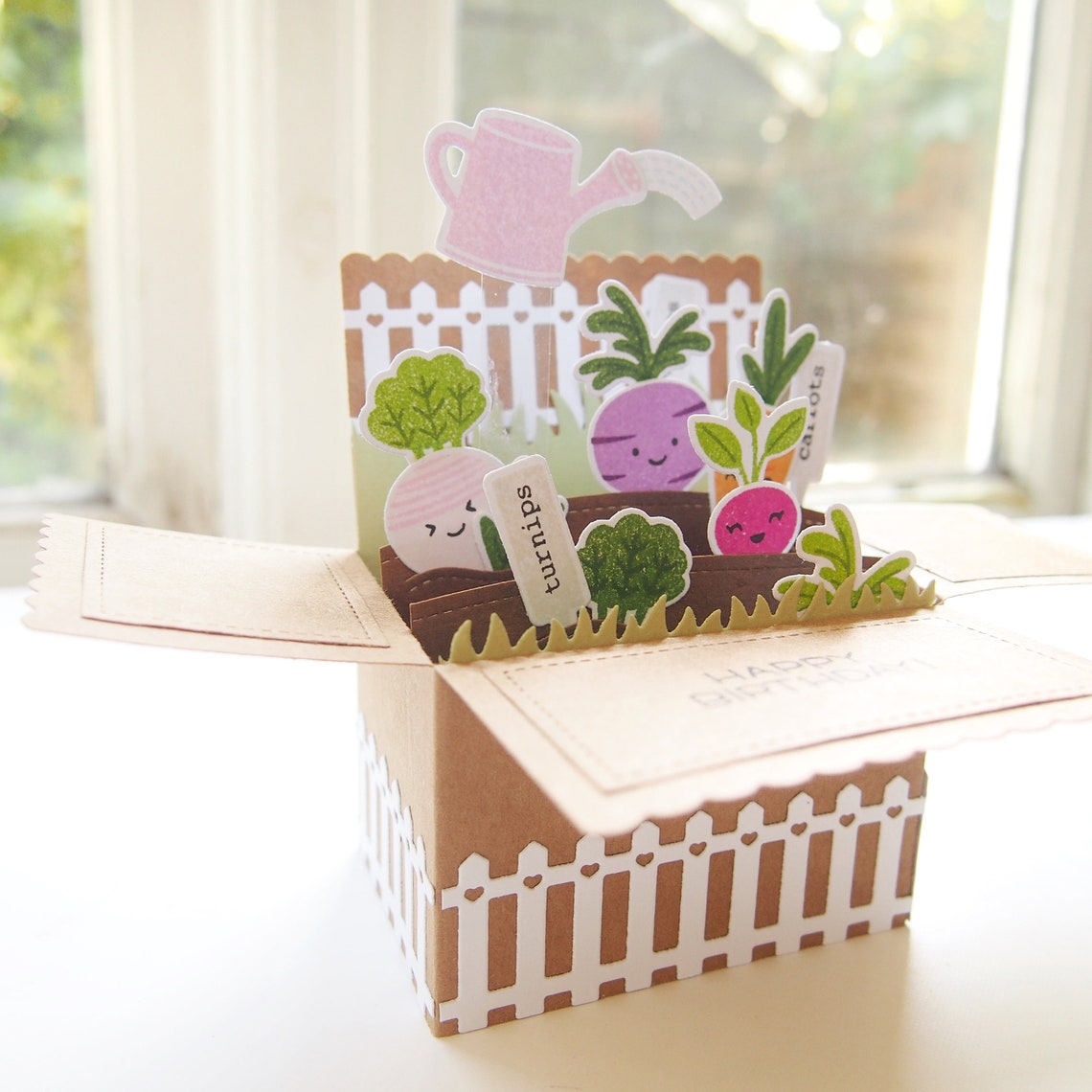 Veggie Garden Birthday Card Handmade Pop-up 3D Box Card - Etsy UK