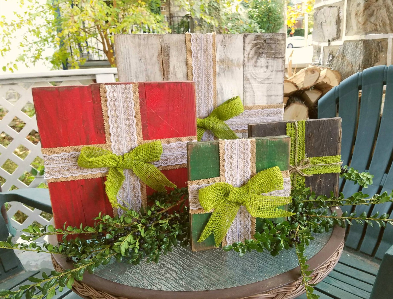 Reclaimed Pallet Wood Standing Christmas Presents Christmas - Etsy