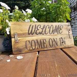 Pallet Wood Welcome Sign, Door Sign, Office Door Sign, Porch Sign ...