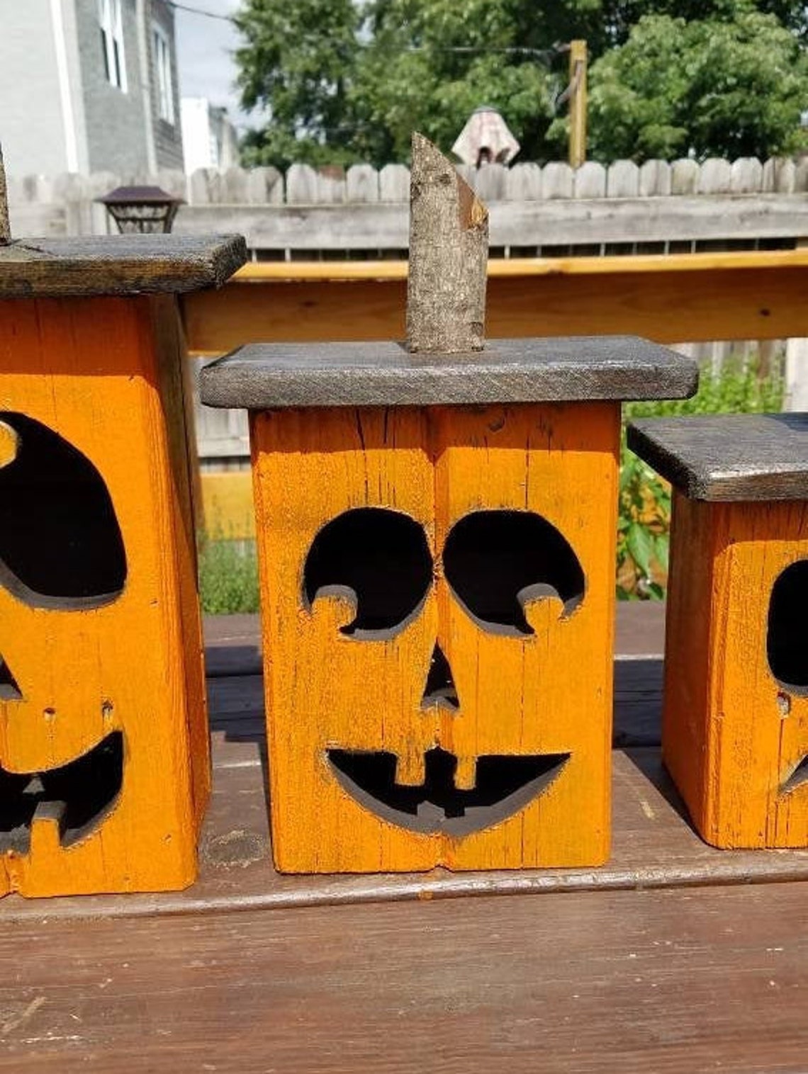 Reclaimed Wood Jack-o-lantern Wood Pumpkin Lantern Fall - Etsy