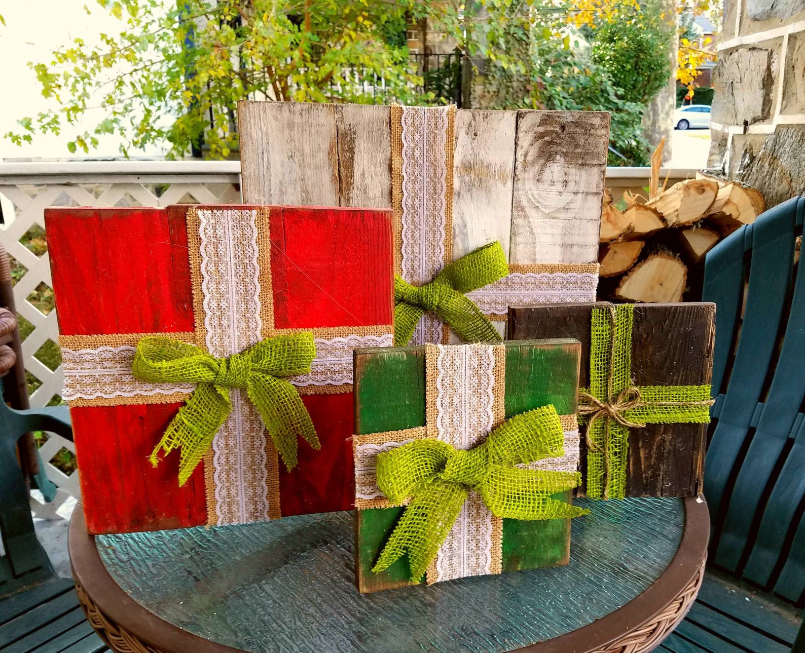 Reclaimed Pallet Wood Standing Christmas Presents Christmas - Etsy