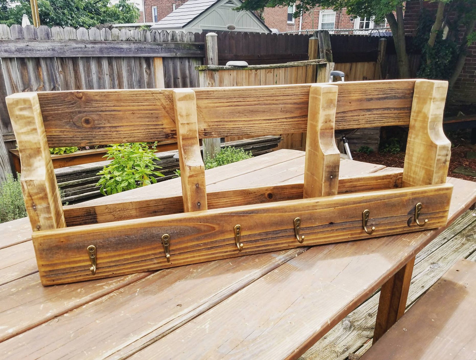 Rustic Wood Mail Organizer Kitchen Shelf Wall Mounted Three - Etsy