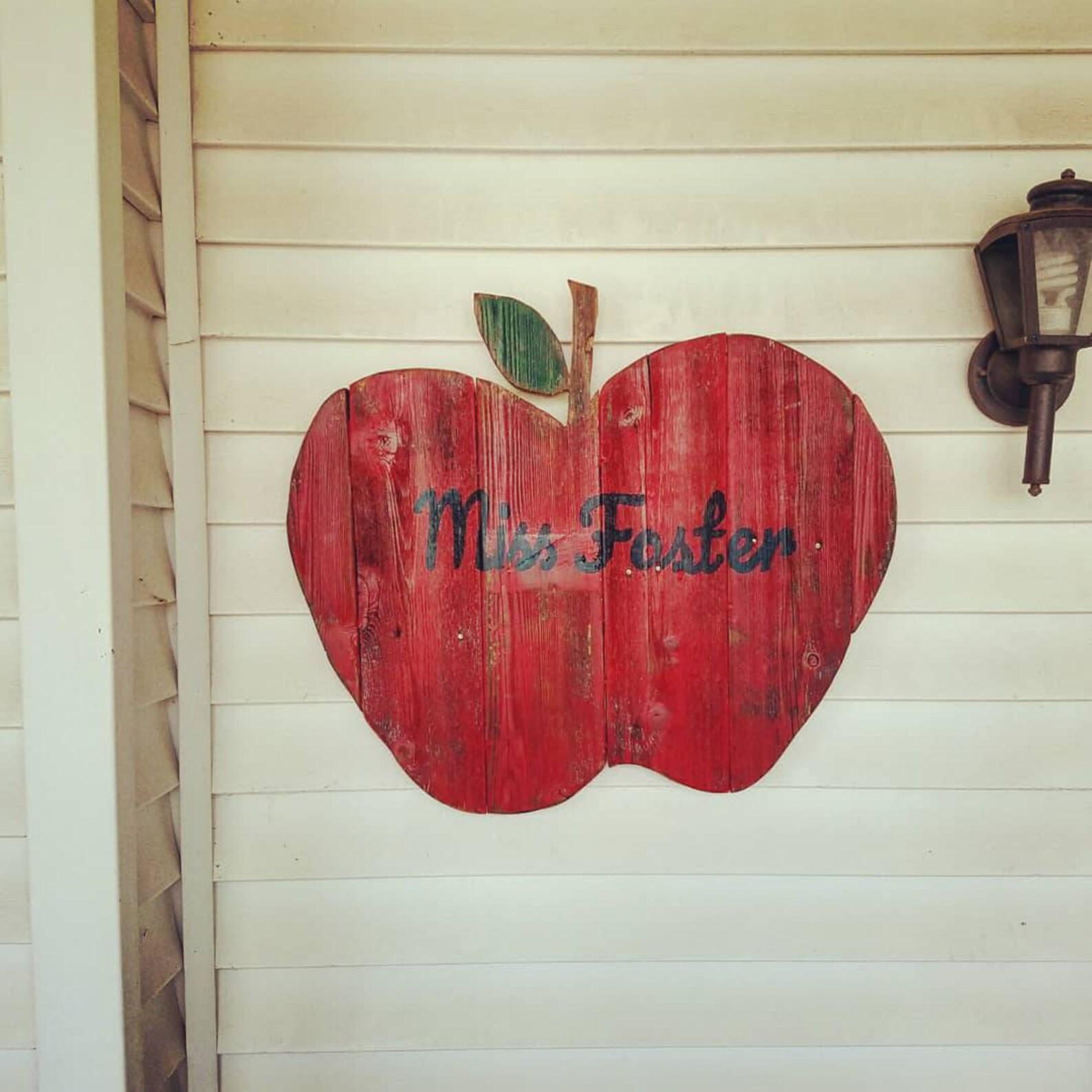 Personalized Rustic Wood Apple Sign Fall Decor Porch Decor | Etsy