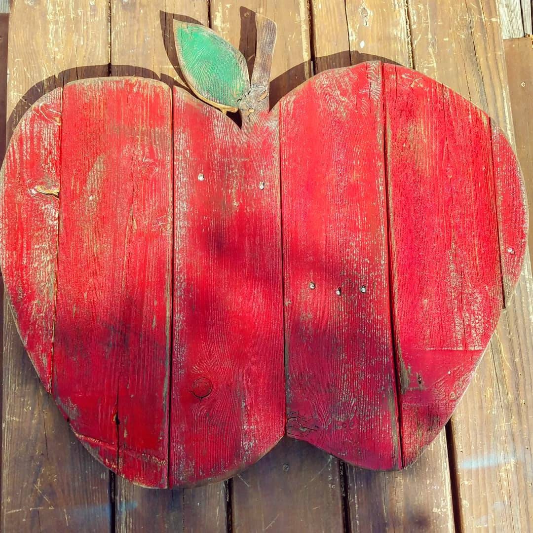 Personalized Rustic Wood Apple Sign Fall Decor Porch Decor | Etsy