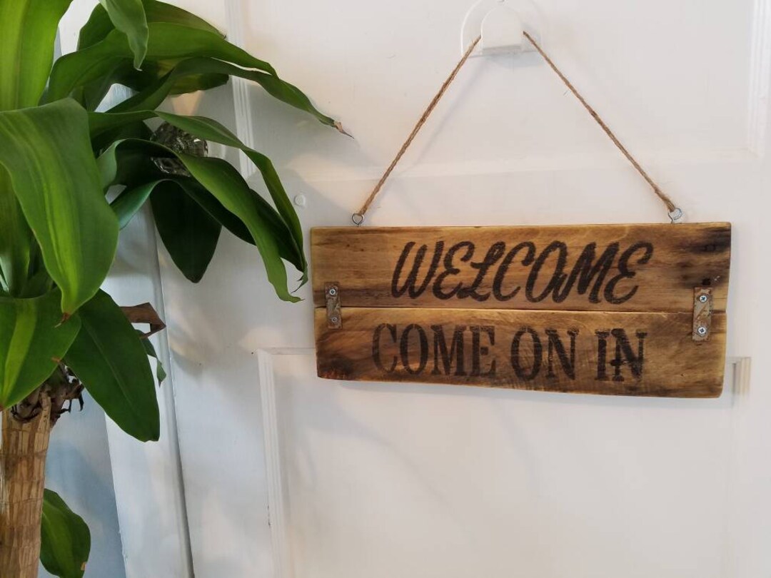 Pallet Wood Welcome Sign, Door Sign, Office Door Sign, Porch Sign ...
