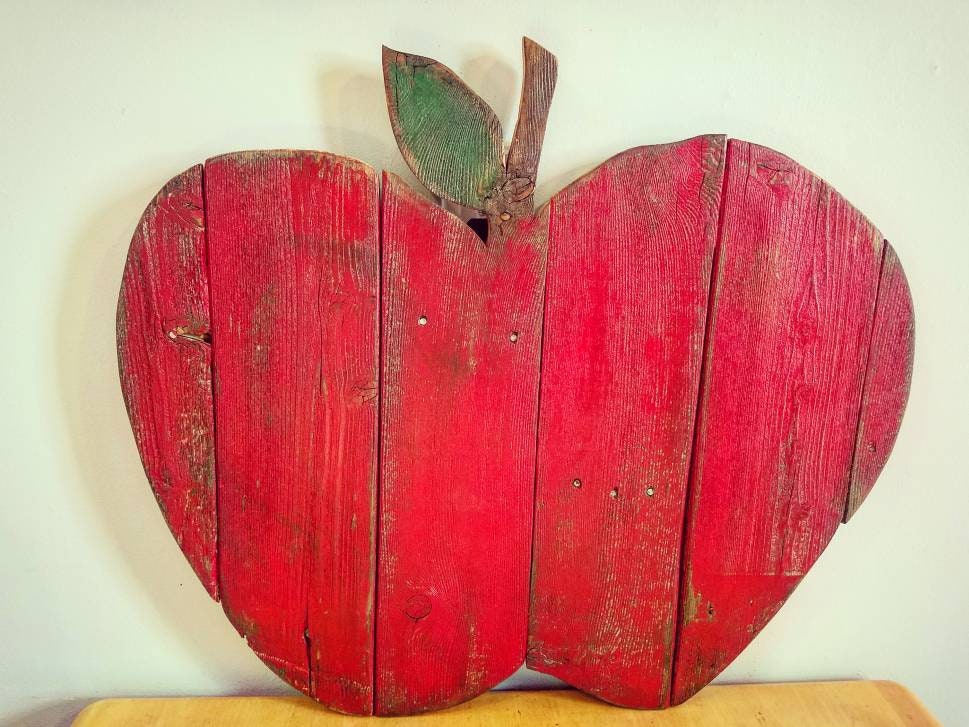 Personalized Rustic Wood Apple Sign Fall Decor Porch Decor | Etsy