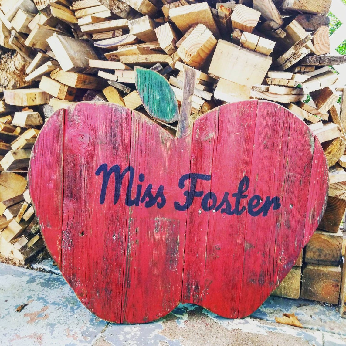 Personalized Rustic Wood Apple Sign Fall Decor Porch Decor | Etsy