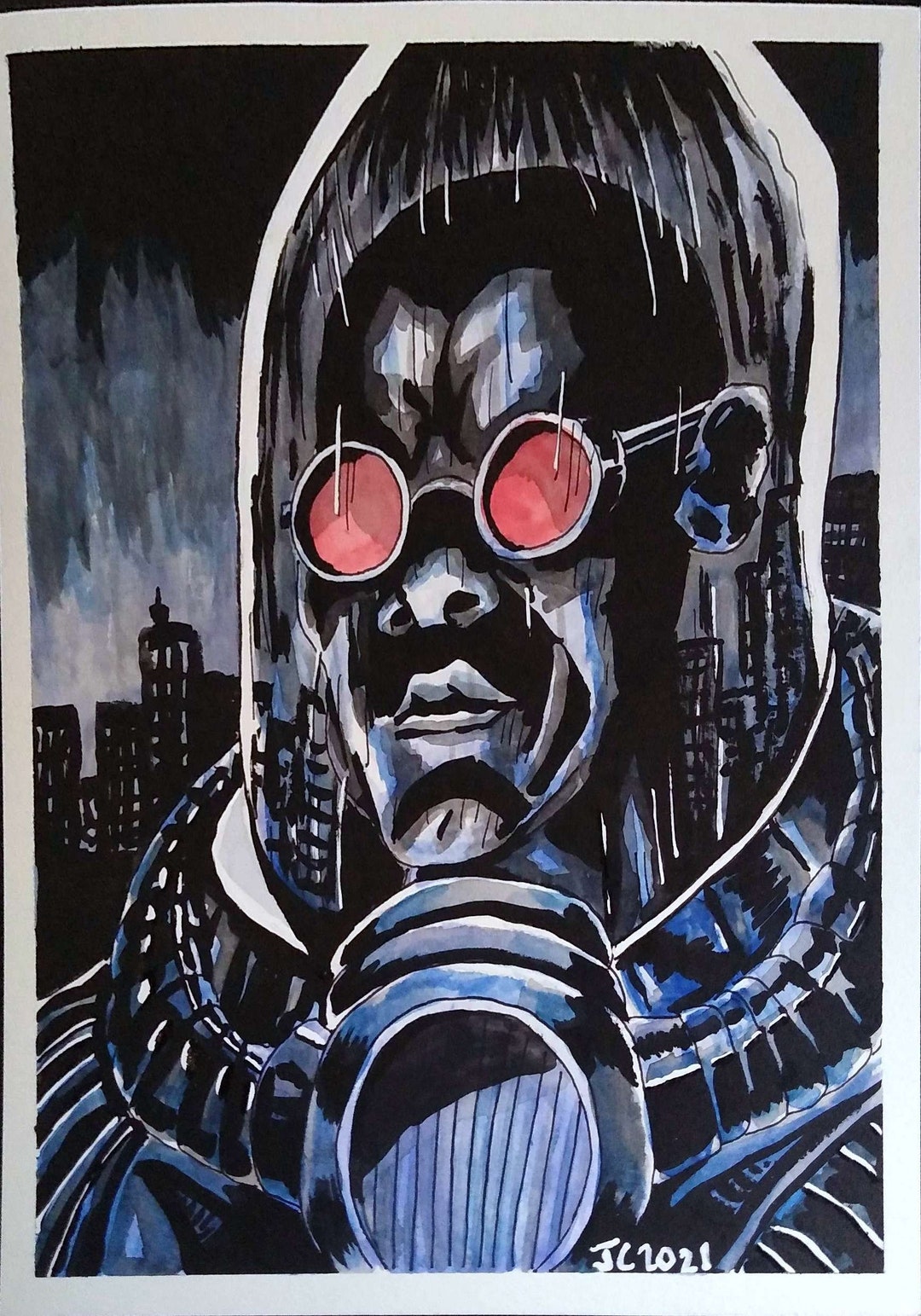 Mr. Freeze Portrait: DC Comics Original Watercolor (original) - Etsy