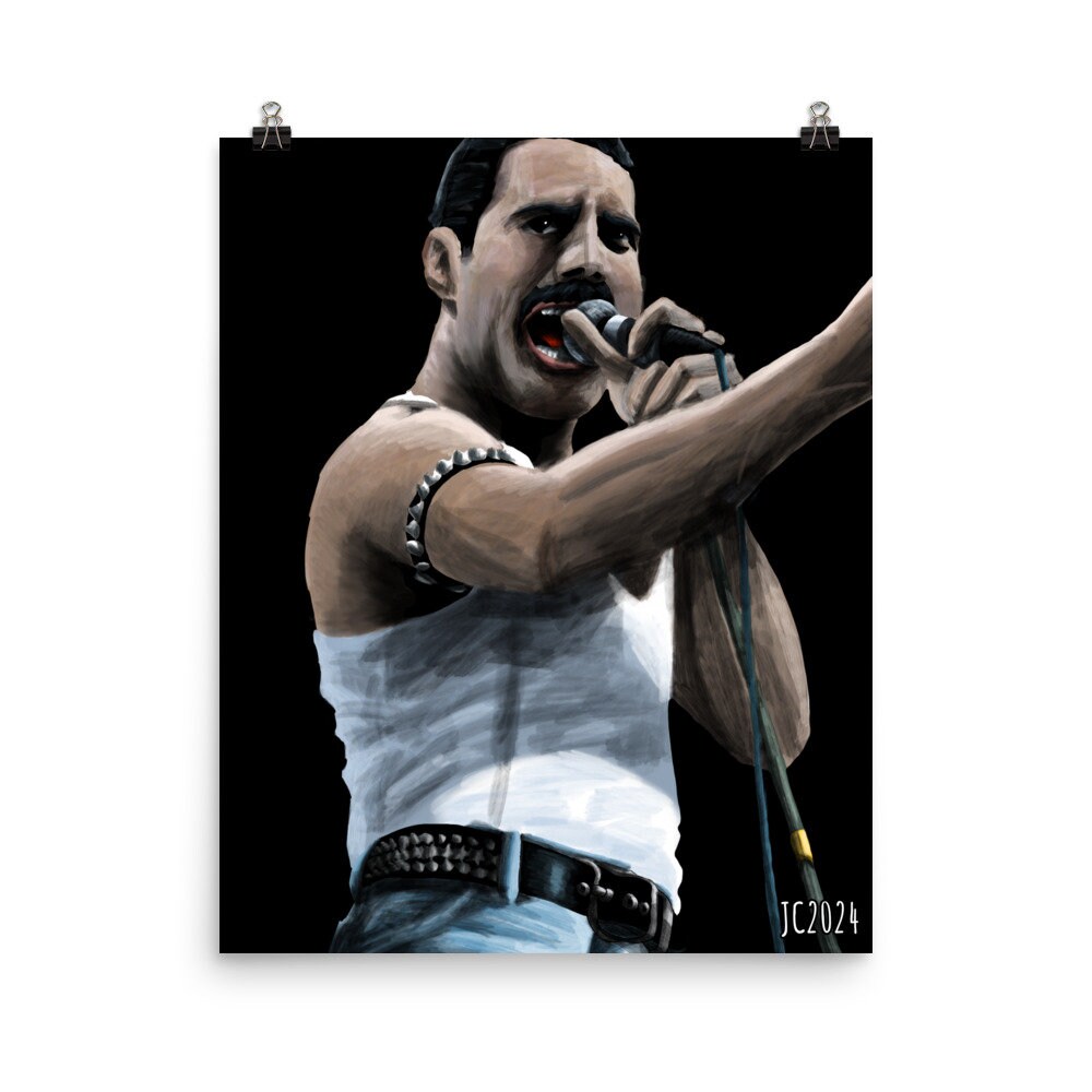 PRINTS - Queen "another One Bites the Dust" Freddy Mercury Portrait ...