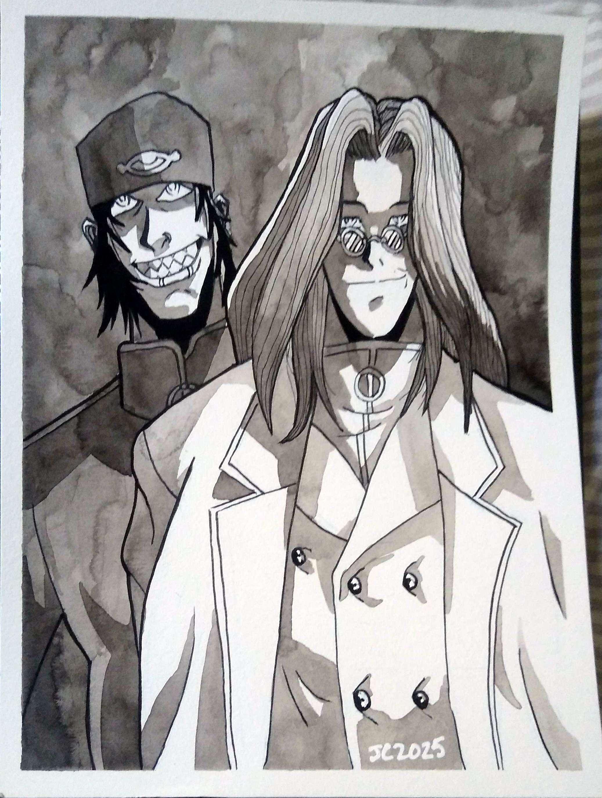Hellsing "the Valentine Brothers" Illustration (original) - Etsy