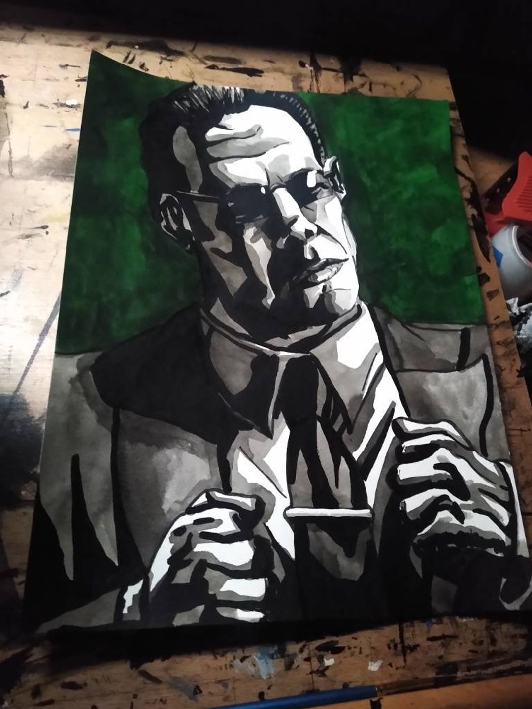 The Matrix "agent Smith" Portrait (original) - Etsy
