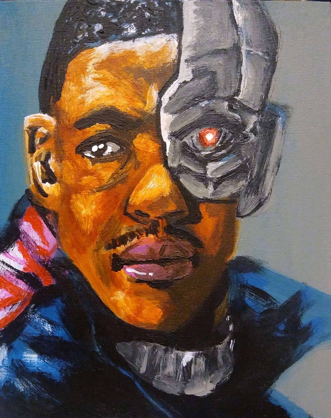 Doom Patrol "booyah" Cyborg Portrait (original) - Etsy