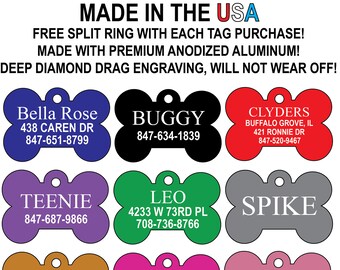Custom Engraved Pet ID Tags for Dogs and Cats/bone Shape, Round Shape ...