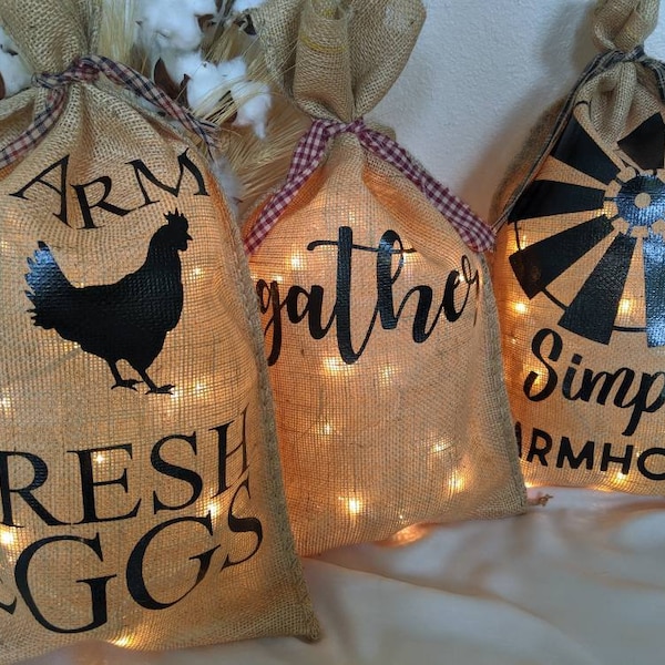 Primitive Burlap Bag - Etsy