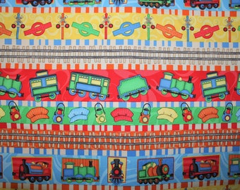 All Aboard Train Fabric - Etsy