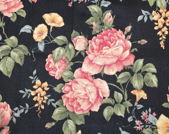 Black Rose Fabric - Etsy