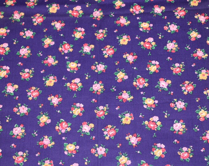 Purple Bouquet Print Fabric by Peter Pan Fabric (43x44) Deep Purple ...