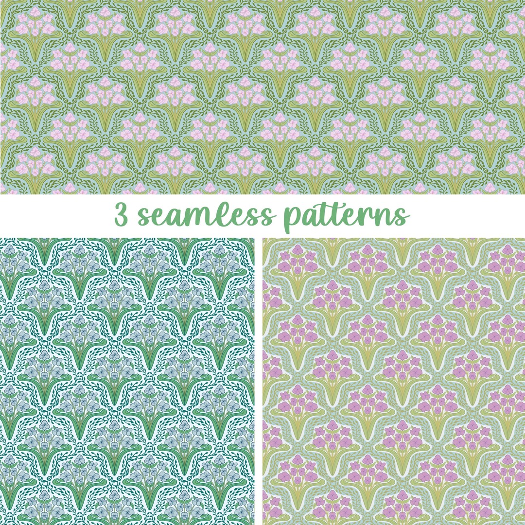Andi Florals 3 Seamless Patterns - Etsy