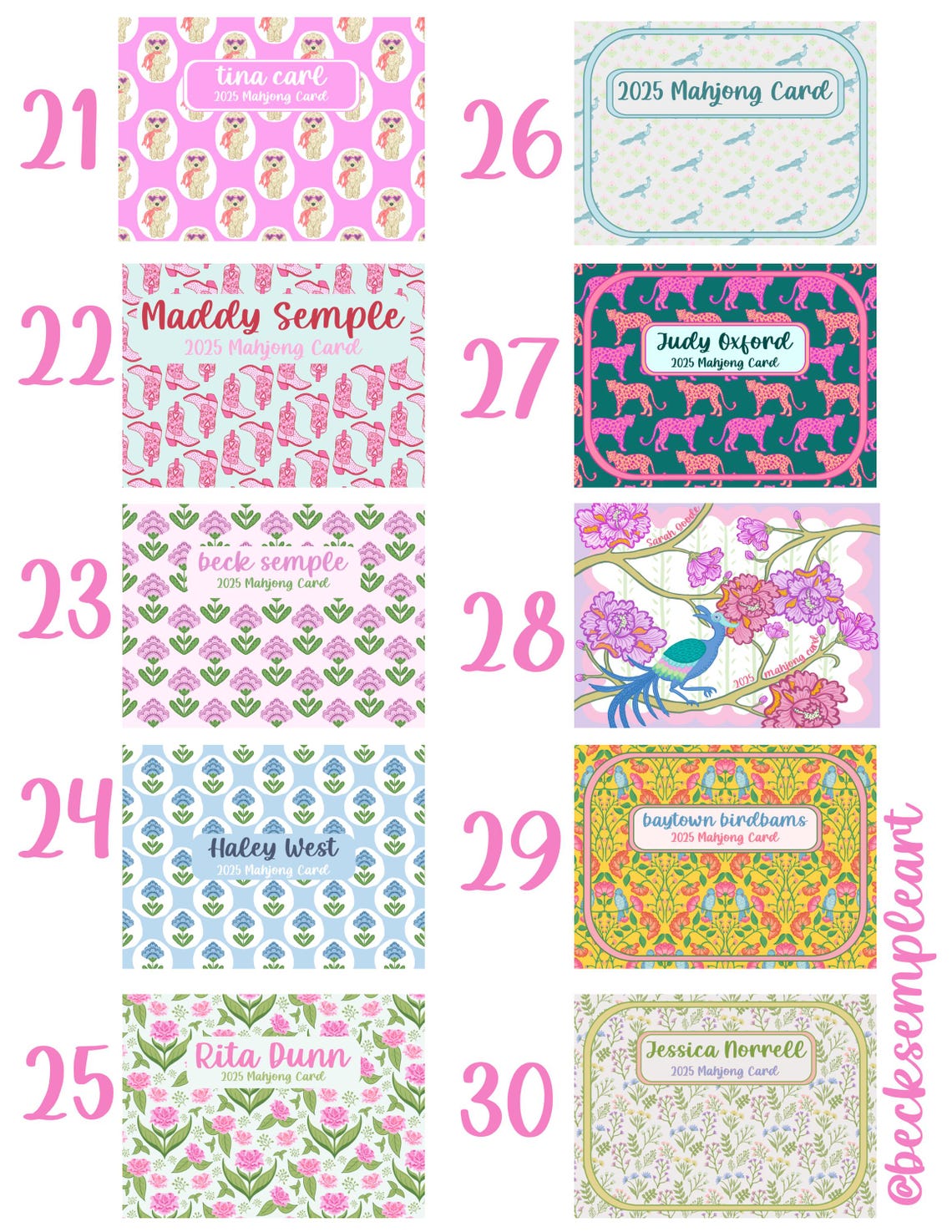 Personalized Mahjong Card Cover Sticker OMM Capri Inspired - Etsy