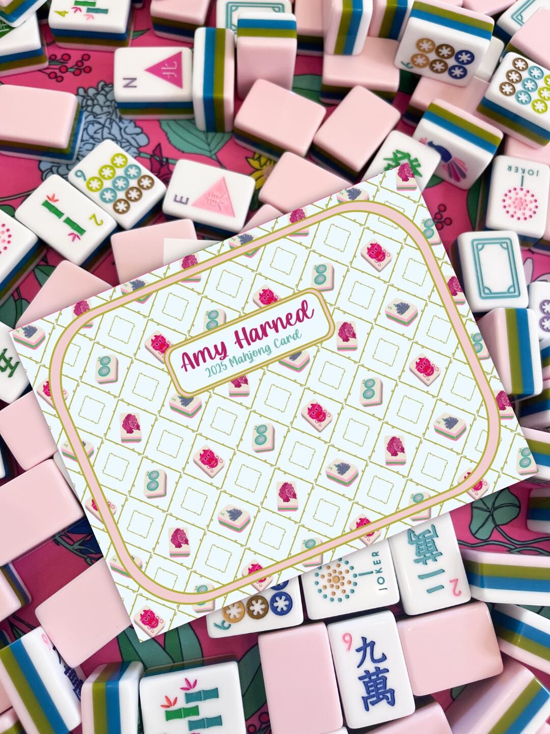 Bamboo & Tiles Personalized Mahjong Card Cover Sticker— - Etsy