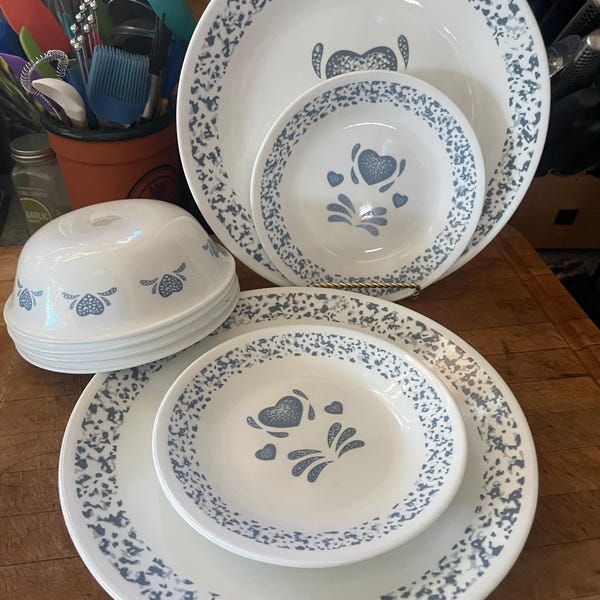 Corelle Blue Hearts - Etsy