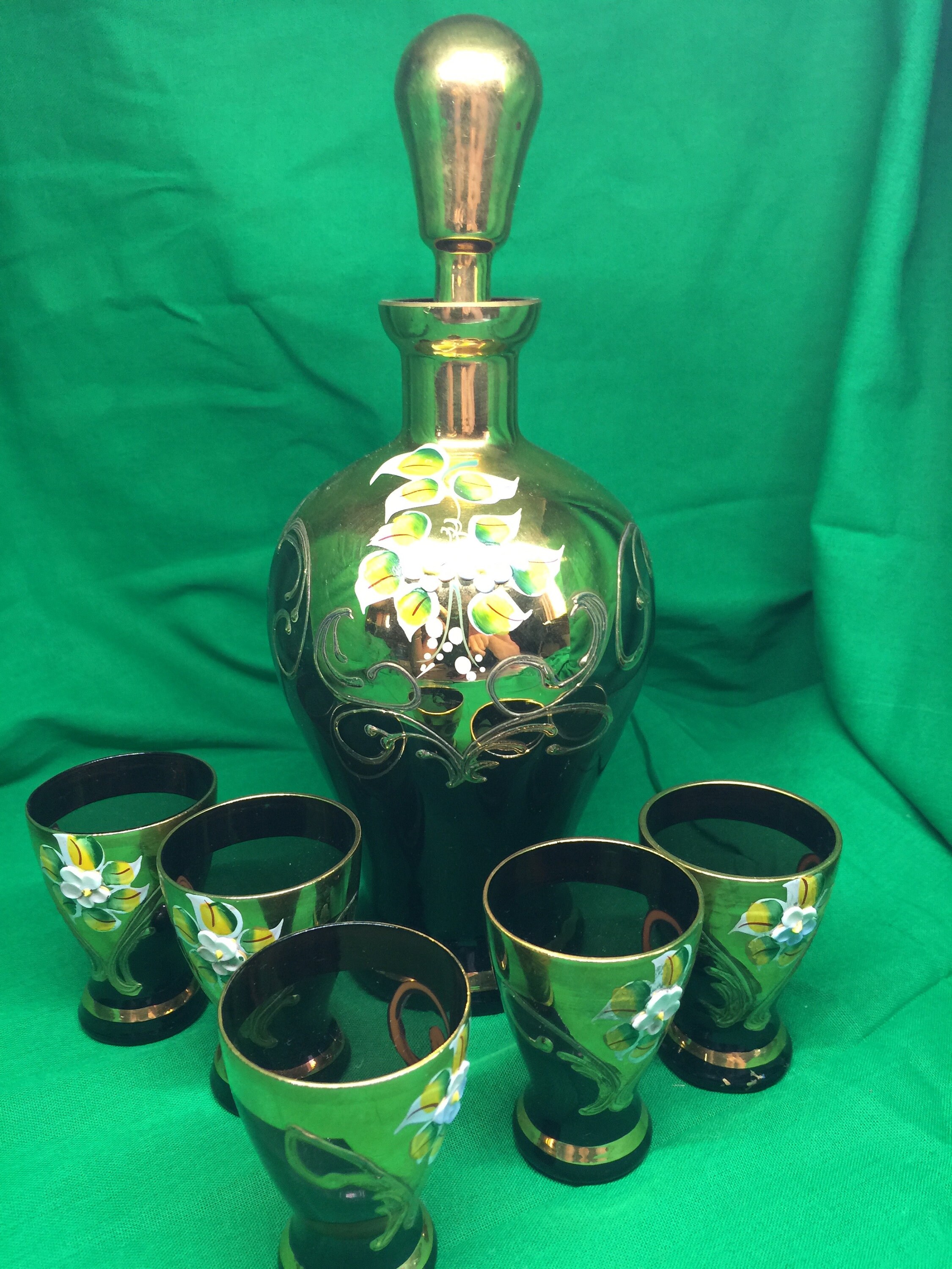 Vintage Czechbohemian Handpainted Ruby Blood-red Glass Crystal - Etsy