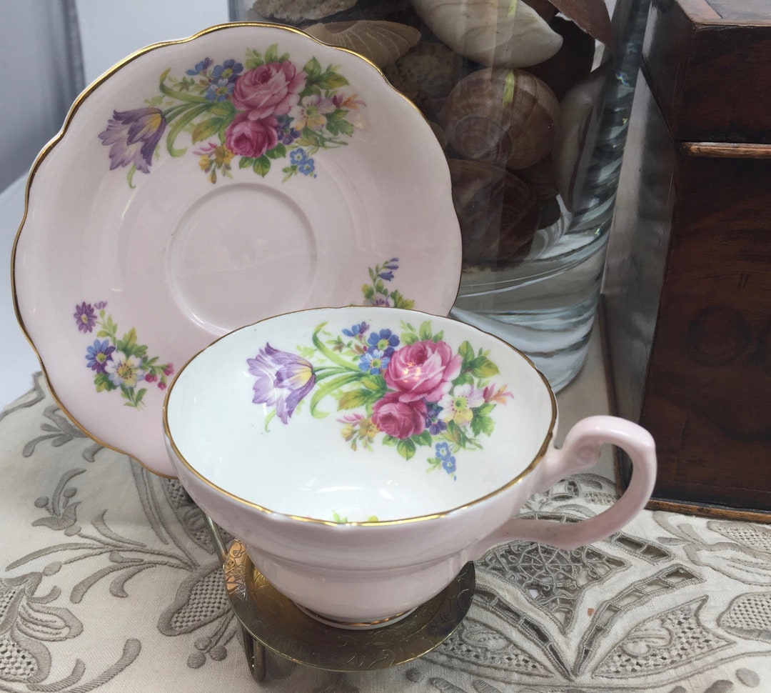 EB Foley China Footed Tea Cup and Saucer Set "foley Tulip Pink” by ...