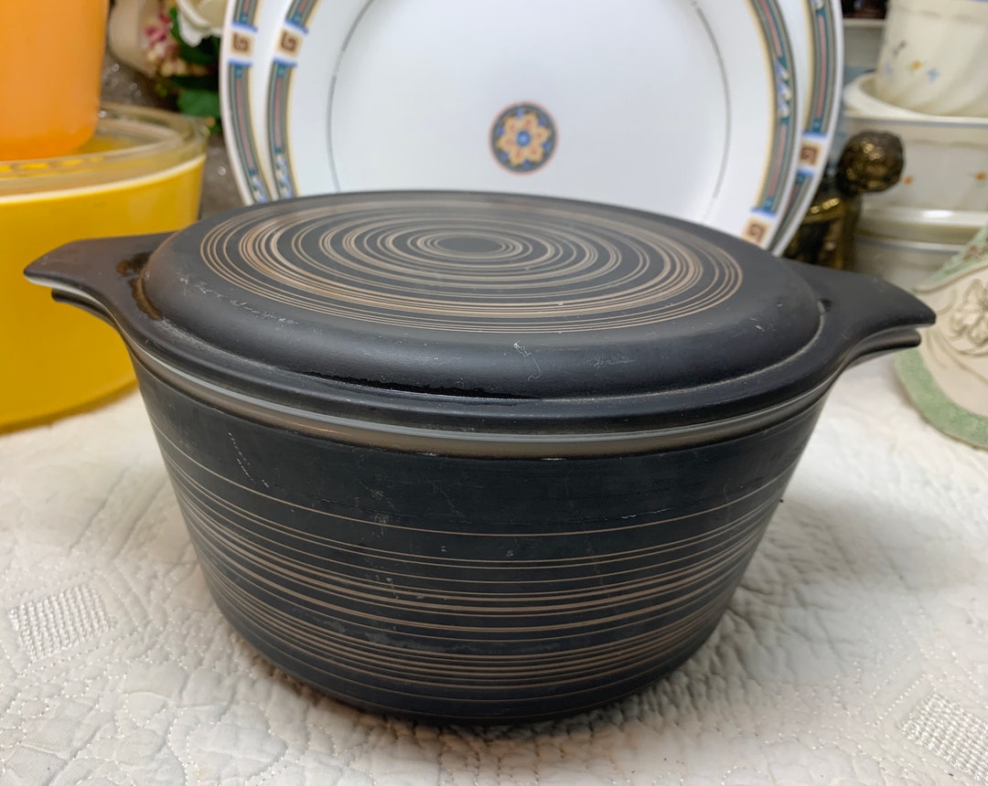 Rare HTF Terra Pyrex Casserole Dish & Lid Matte Black Brown - Etsy