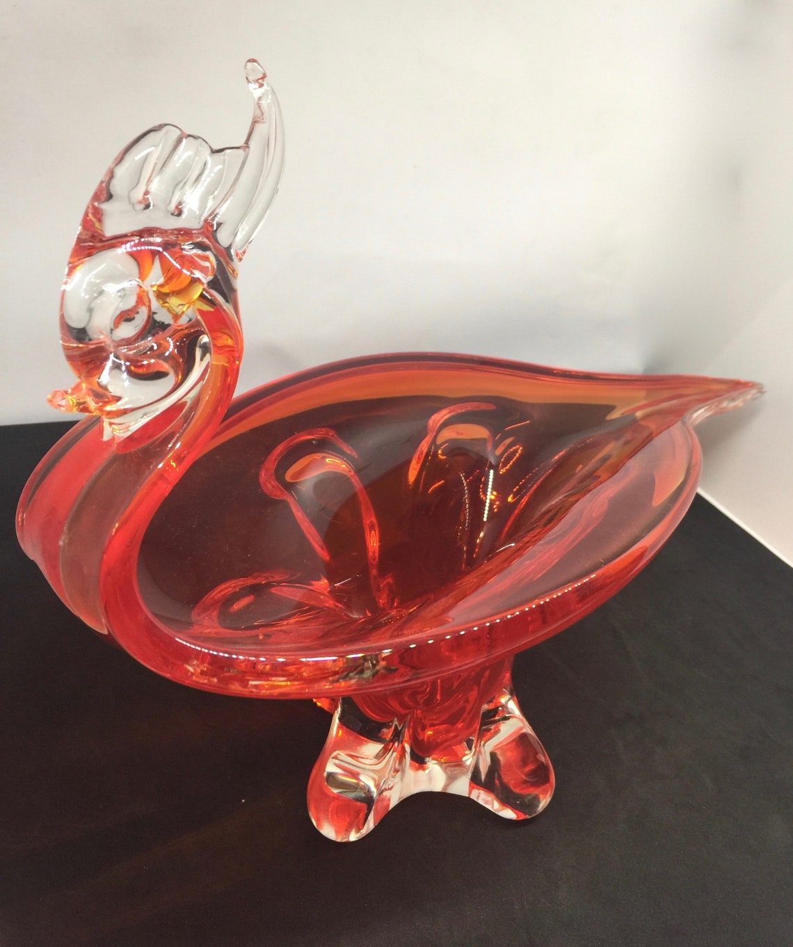 Chalet Art Glass Bird Gorgeous Mid Century Modern Large and - Etsy