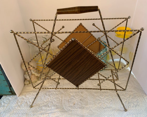 Vintage Atomic Magazine Rack 1960s Mid Century Modern Retro - Etsy