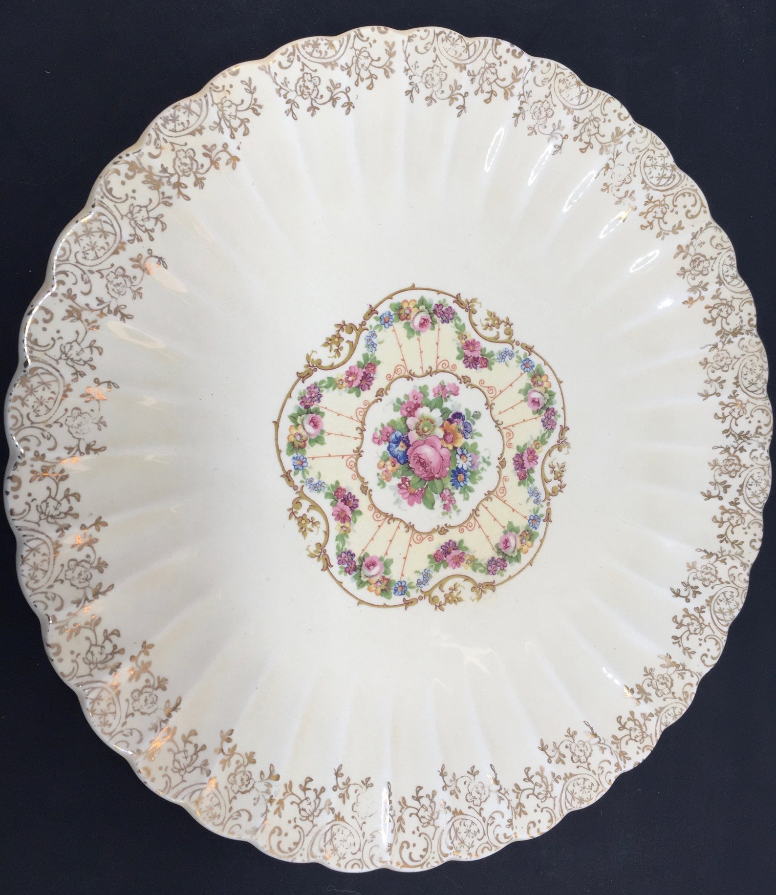 10 Inch Aristocrat Imperial Ware Warranted 22K Gold Dinner Plate ...