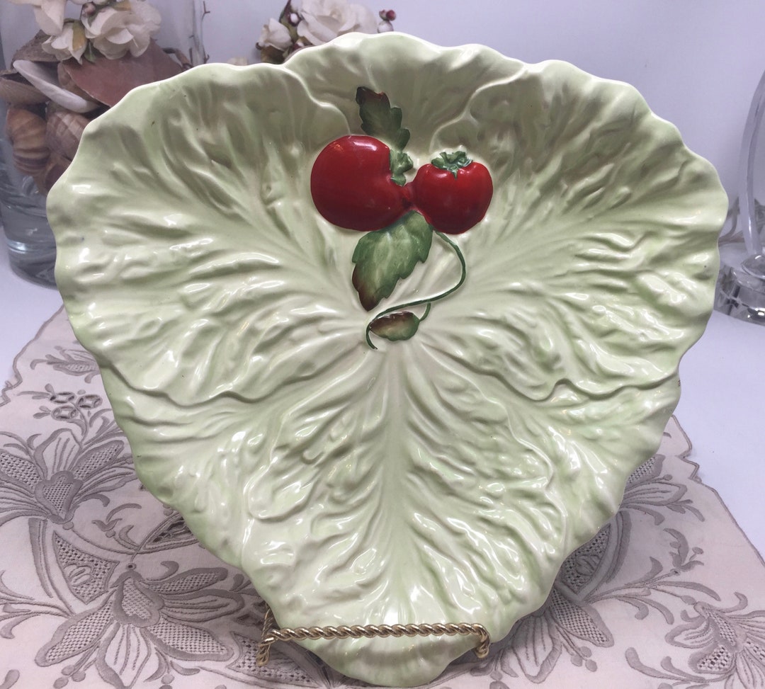 Art Deco Carlton Ware Lettuce Leaf and Tomato Salad Plate, Embossed ...