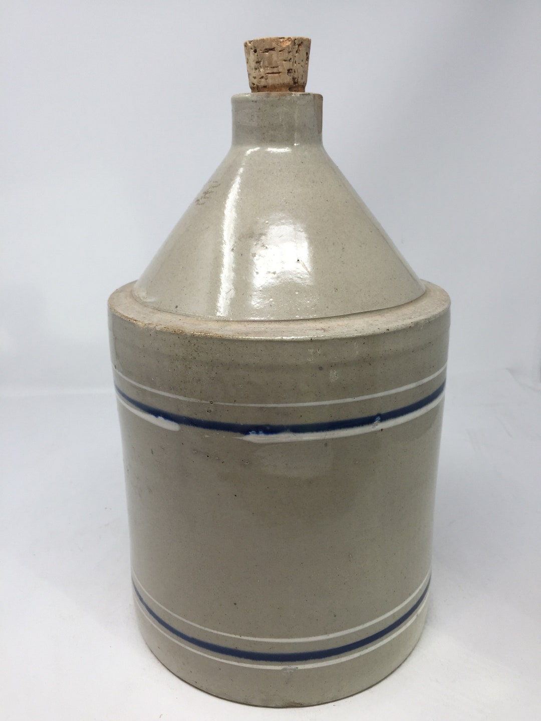 Antique Toronto Pottery Gallon Blue & White Banded Shoulder Stoneware ...