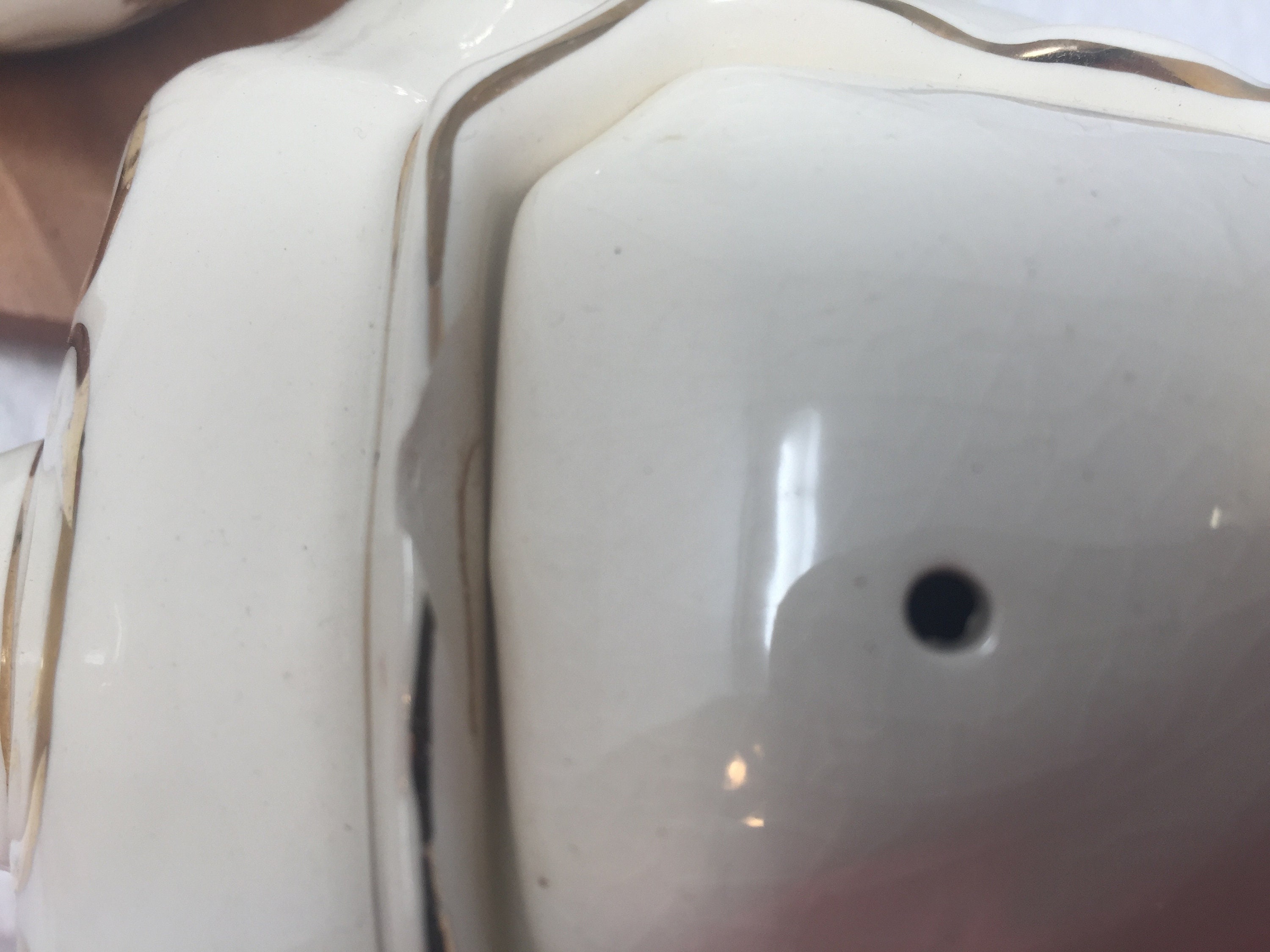 Cubed Teapot by Sadler Floral Spray Gold Gilding on Ivory - Etsy