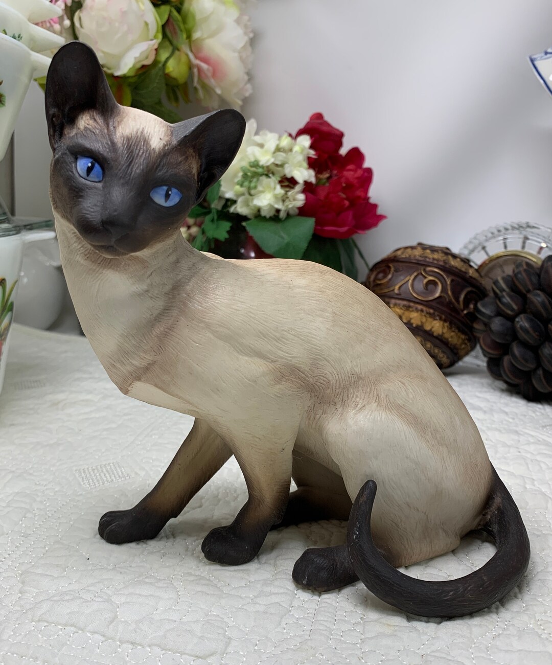 Fabulous Seal Point Siamese Porcelain Cat Figurine, Limited Edition ...