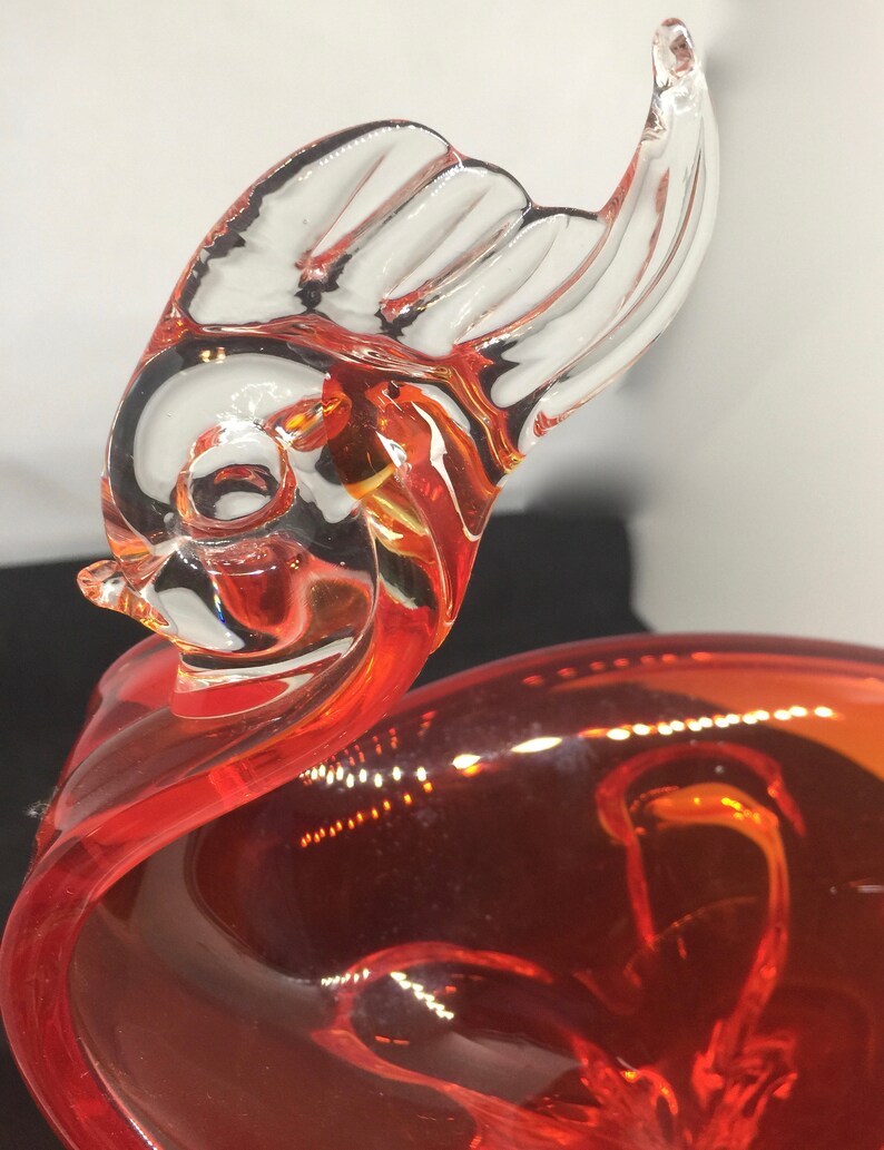 Chalet Art Glass Bird Gorgeous Mid Century Modern Large and - Etsy